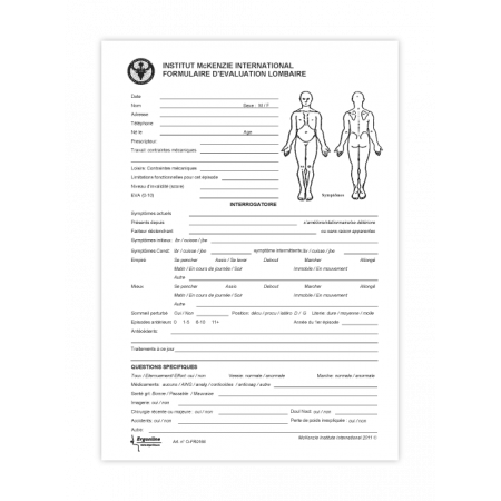 Bilan McKenzie - Formulaire d'évaluation lombaire