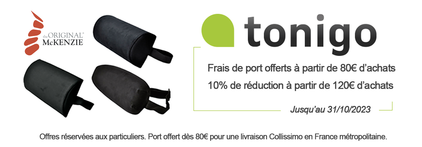 Tonigo : coussin McKenzie, matériel et livre pour votre dos